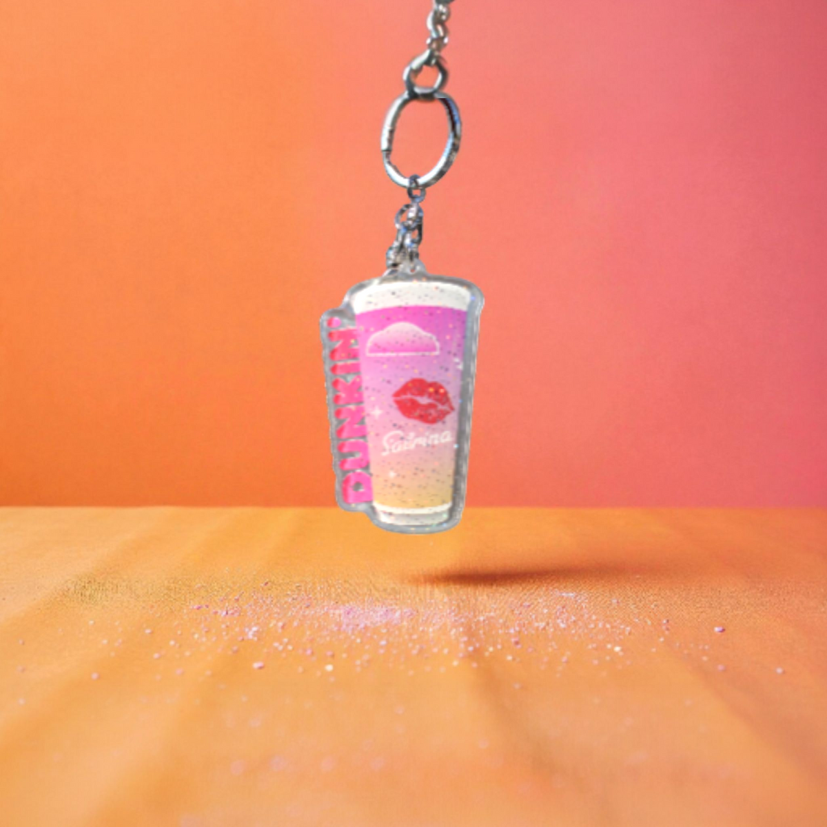 Sabrina Carpenter Dunkin Donuts Keychain | Daydream Glitter Cup Charm ...